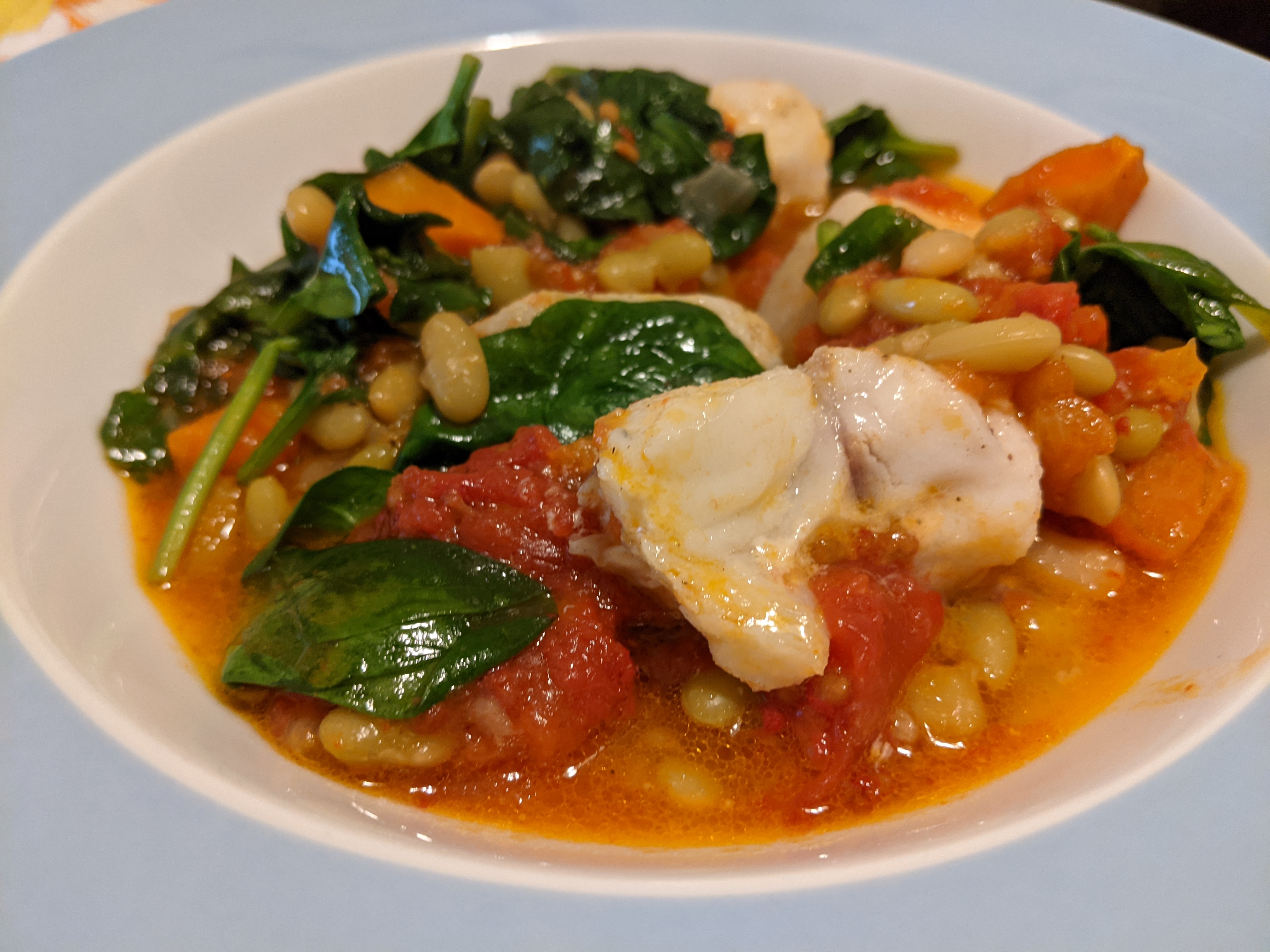 Seafood Cassoulet: Flagolet Beans with White Fish, Tomatoes, and ...